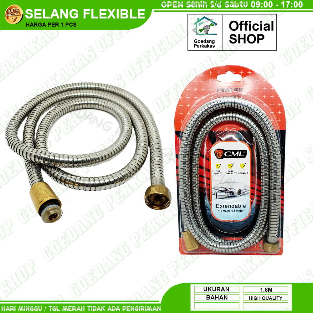 Jual Selang Flexibel Shower Kran Kamar Mandi 1.8M Camel / Selang ...