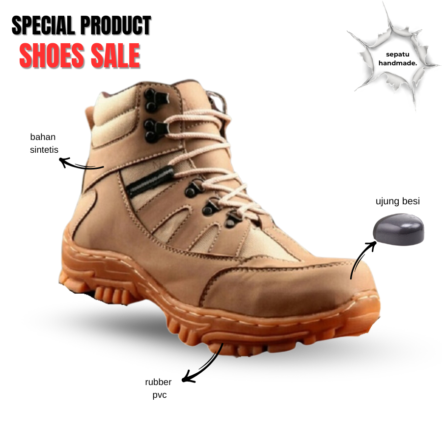 Jual Sepatu Safety Pria Boots Armor Safety Boots Sepatu Outdor Turing ...