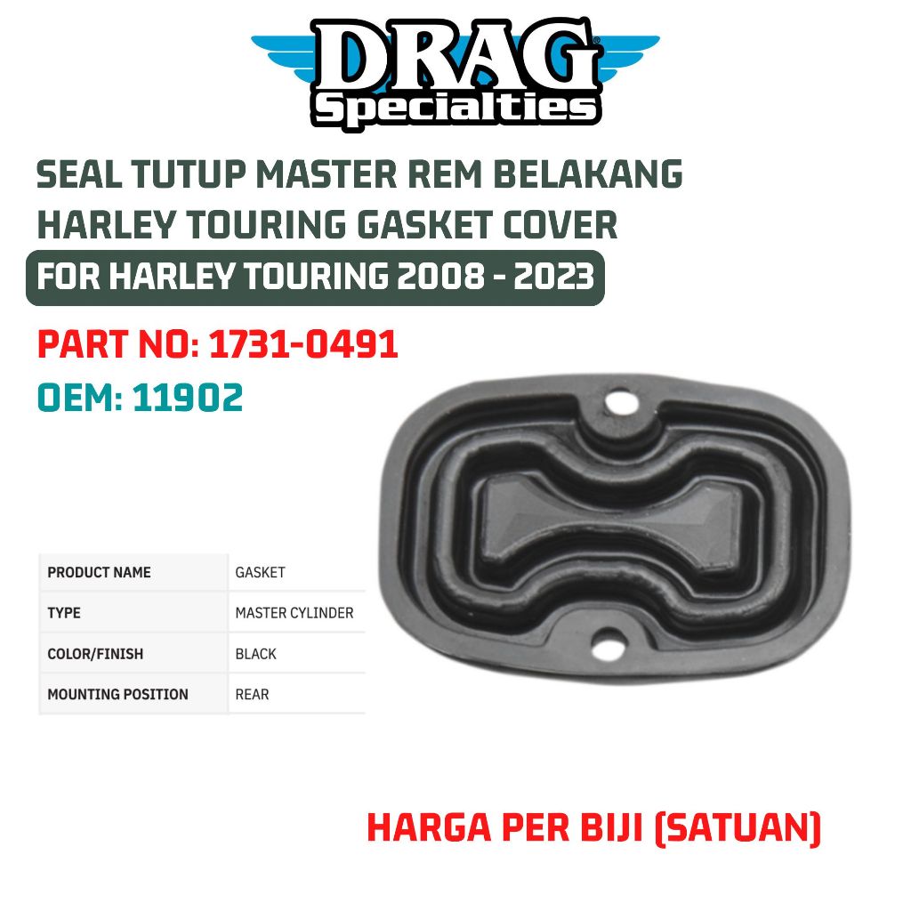 Jual SEAL TUTUP MASTER REM BELAKANG HARLEY TOURING GASKET COVER HARLEY ...