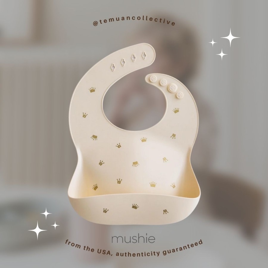 Jual Mushie Silicone Baby Bib - Toddler Feeding Bibs / Celemek Kantung ...