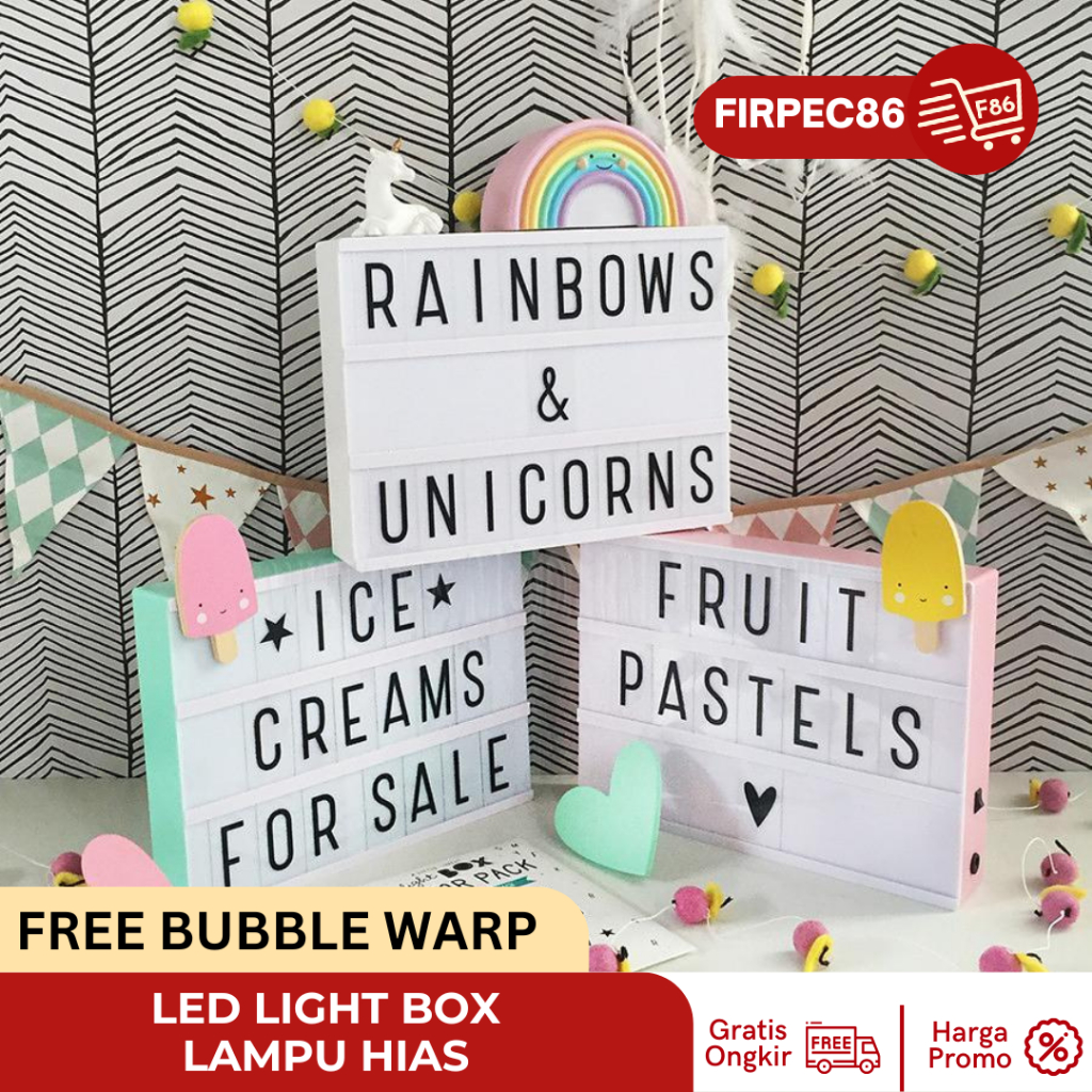 Jual F86 Lampu Display Letter Light Box A5 Huruf / Cinematic Letter Box ...