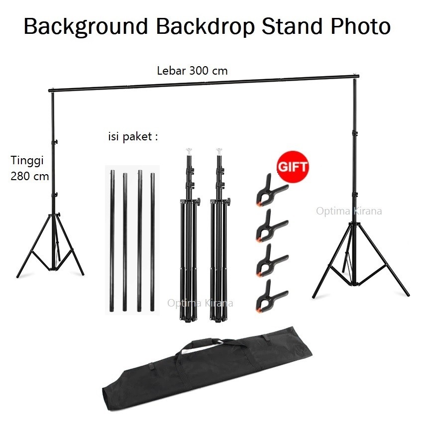 Jual Tiang Kain Foto Green Screen Tripod Gawang Stand 3x2.8 M Back ...