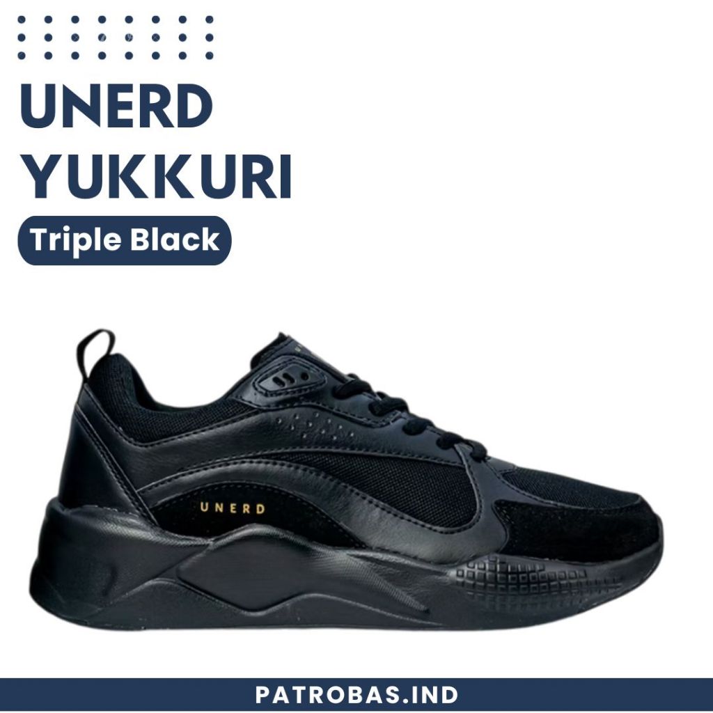 Jual UNERD Yukkuri Triple Black Sepatu Sneakers Casual Shoes Pria ...