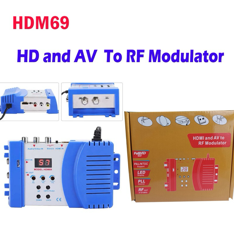 Jual RF Modulator HDMI dan AV TO RF Digital DVBT VHF / UHF frequency | Shopee Indonesia