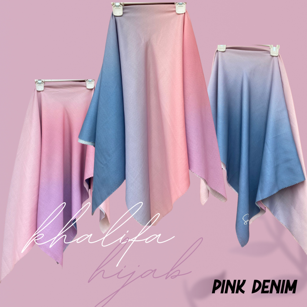 Jual Khalifa Hijab | Hijab Segi Empat Gradasi | Seri Denim | Seri Hitam ...