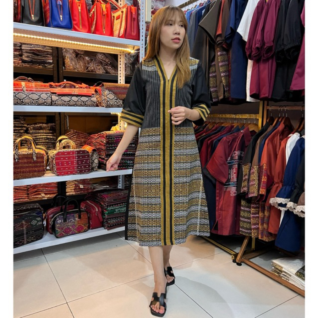 Jual Dress Etnik Tenun Ulos Ragihotang Lurik Asli (Hitam) Model : RG LURIK ( Couple Dijual ...