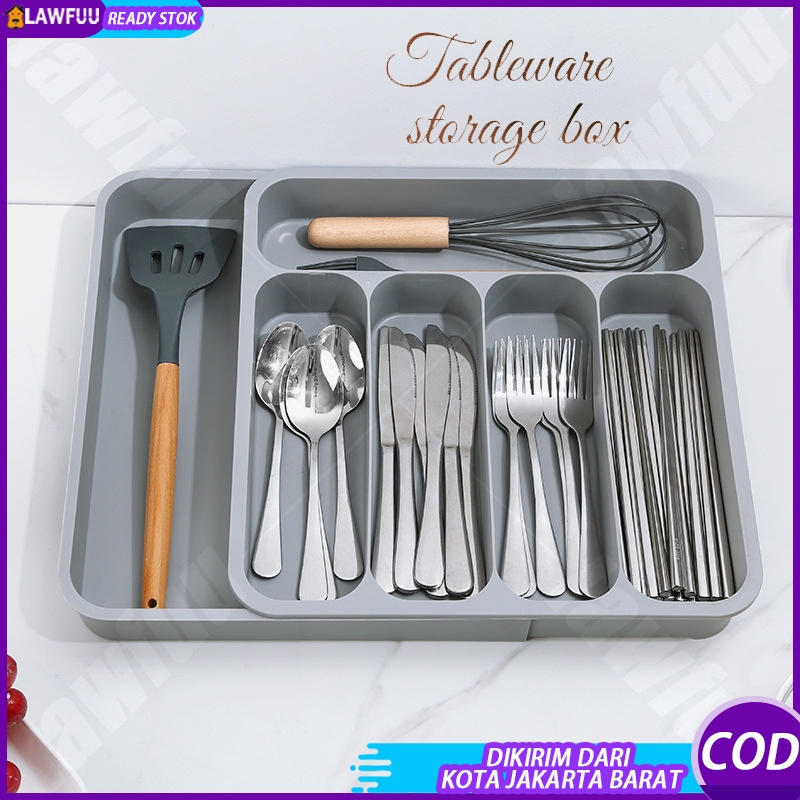 Jual Dapat ditarik Organizer Utensils Storage Baki Penyimpanan Alat ...