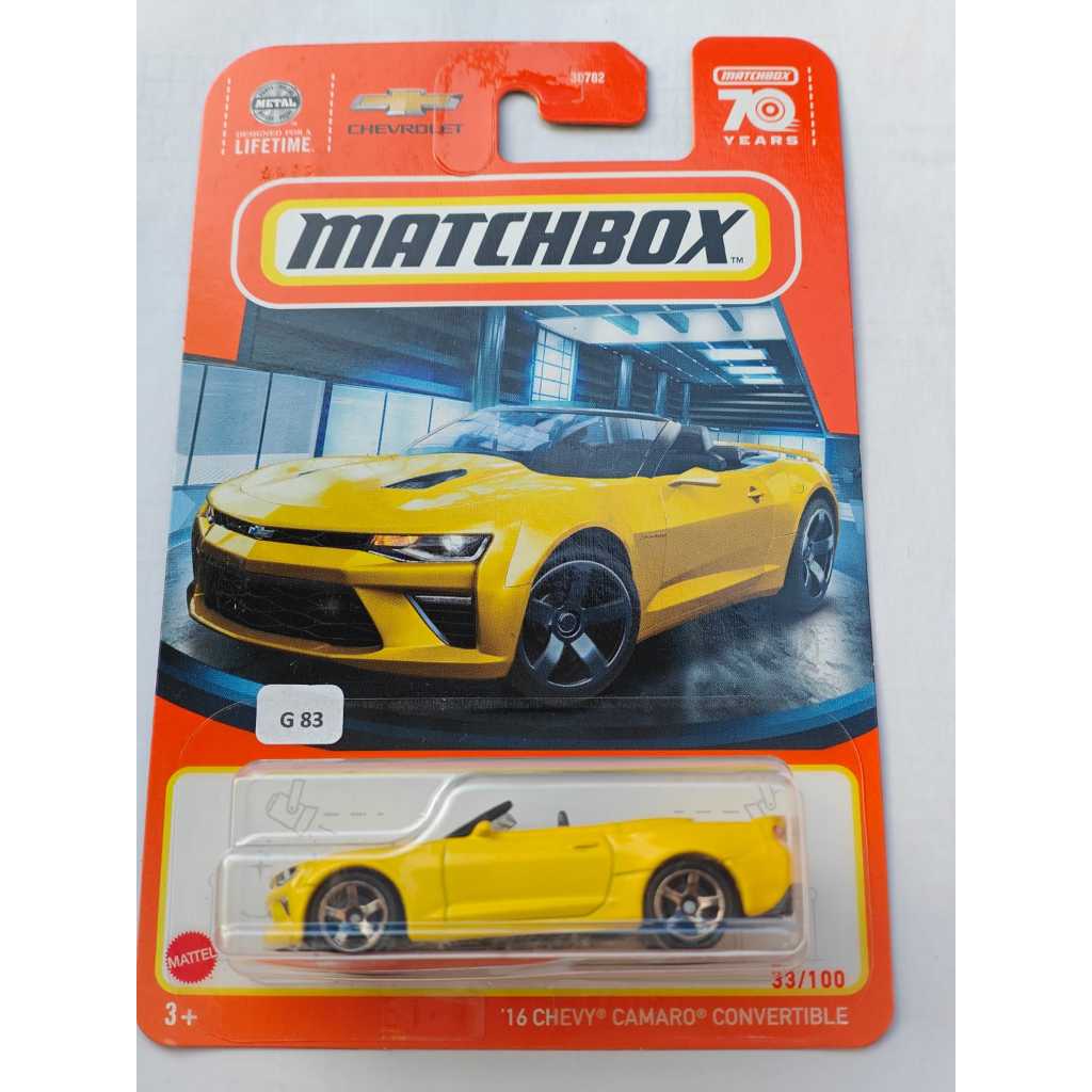 Jual Matchbox - 16 Chevy Camaro Convertible Yellow 70 Years Matchbox ...