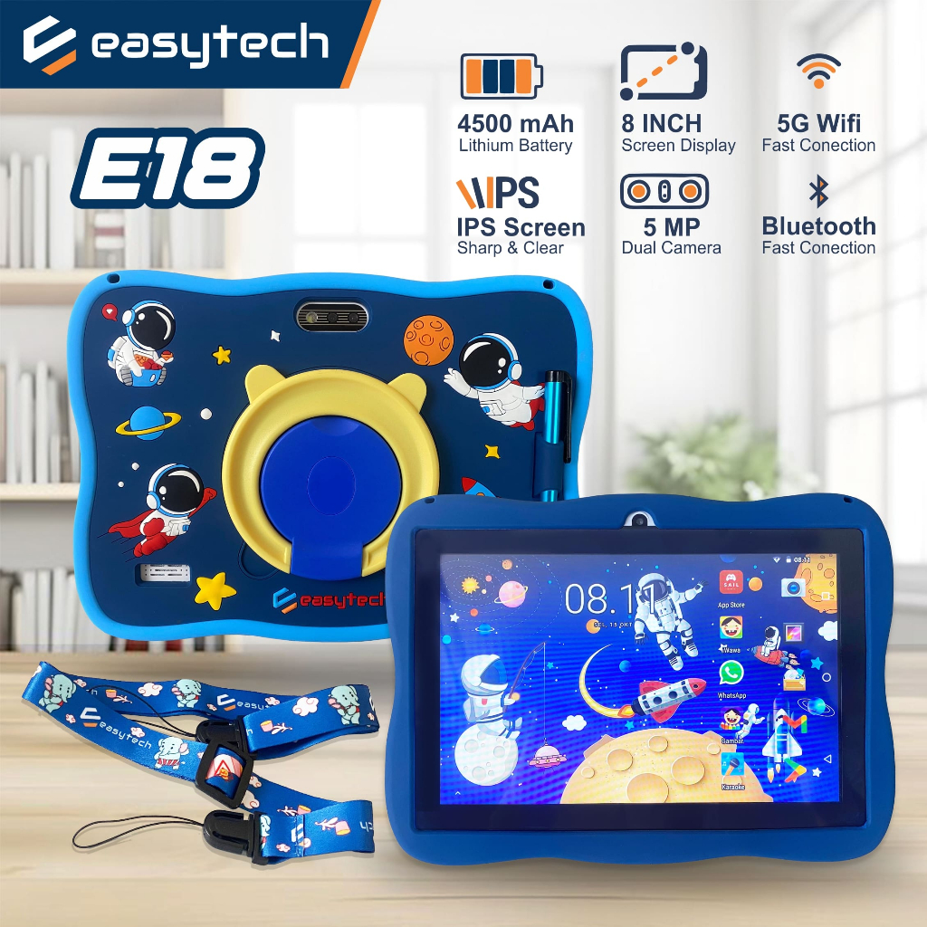 Jual Tablet Anak Android Easytech E-18 Layar Sentuh IPS 8 Inch WiFi Only / Tablet Belajar Anak ...