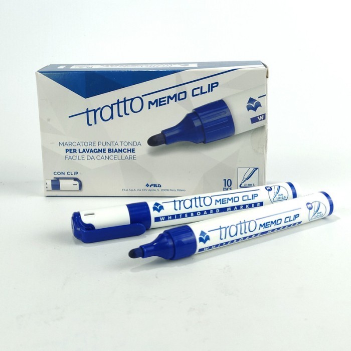 Jual Spidol Marker Whiteboard Tratto memo clip 851801 Blue - PC ...