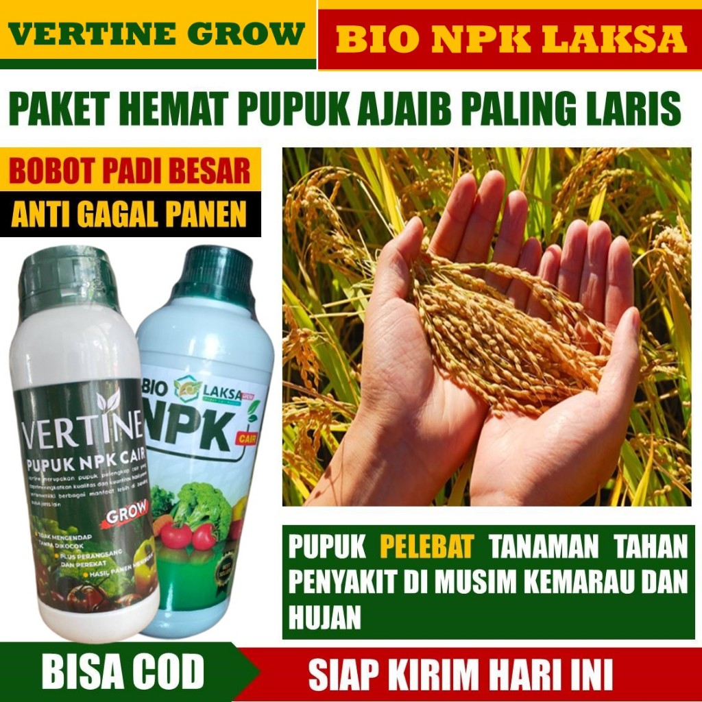 Jual PAKET HEMAT 1 Botol Vertine-Grow 1 Botol NPK LAKSA Grow Padi ... Jual PAKET HEMAT 1 Botol Vertine-Grow 1 Botol NPK LAKSA Grow Padi ...