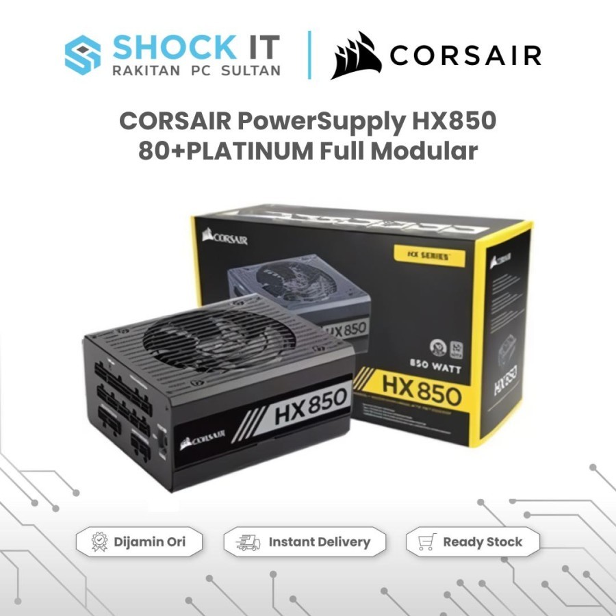 Jual POWER SUPPLY PSU CORSAIR HX Series HX850 850 Watt 80 PLUS PLATINUM Certified Fully Modular ...