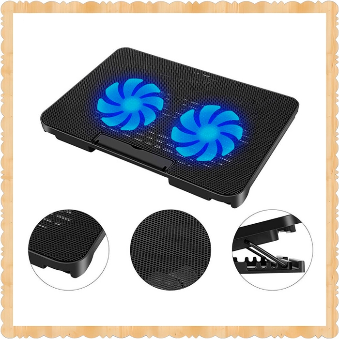 Jual COOLING PAD LAPTOP KIPAS LAPTOP COOLER ADJUSTABLE WITH 2 FAN STAND ...
