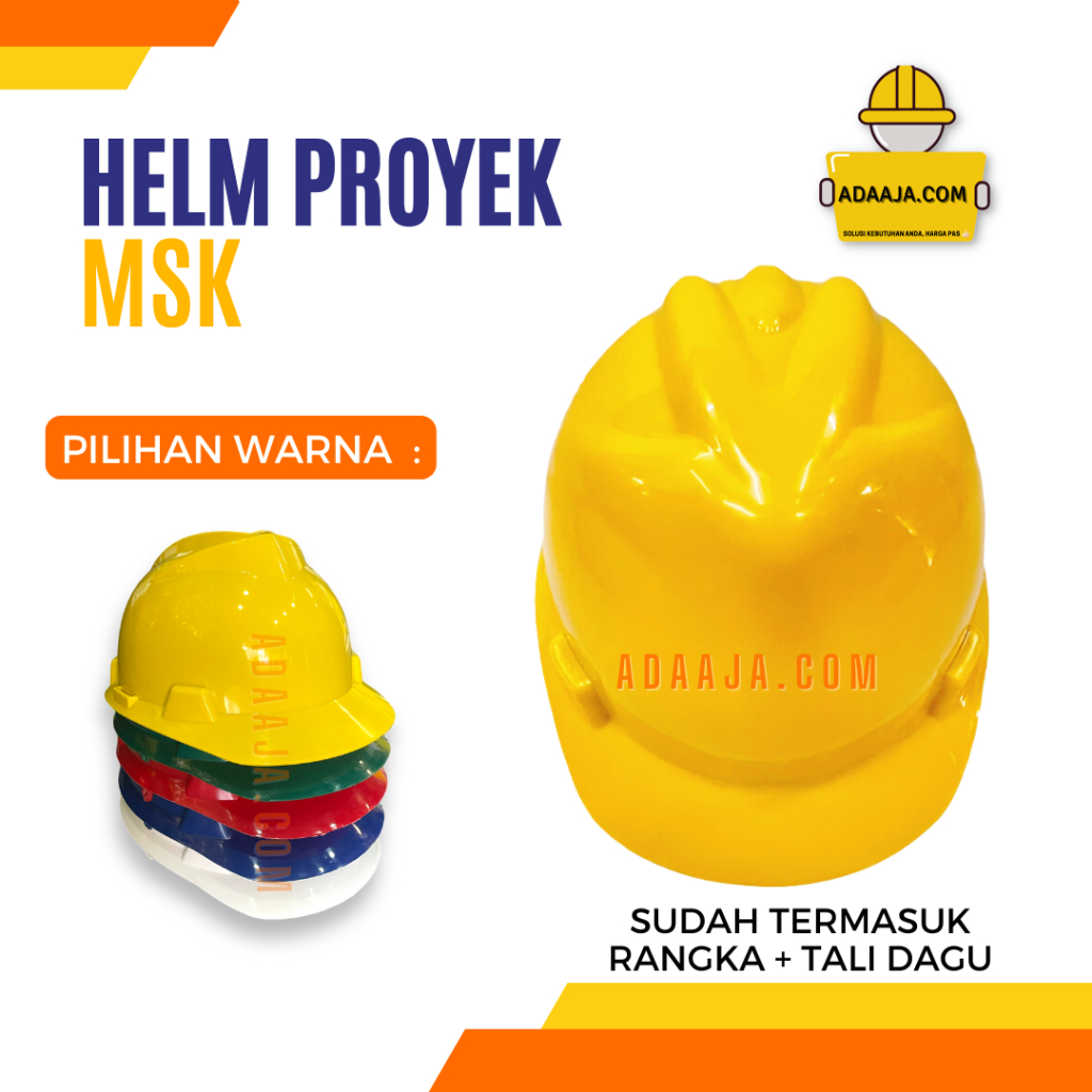 Jual Helm Proyek Safety Topi - MSK Termasuk Tali Dagu | Shopee Indonesia
