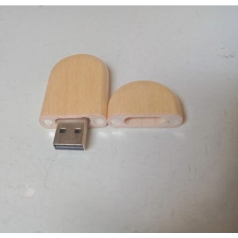 Jual USB FLASHDISK KAYU OVAL 4GB + LOGO 1SISI | Shopee Indonesia