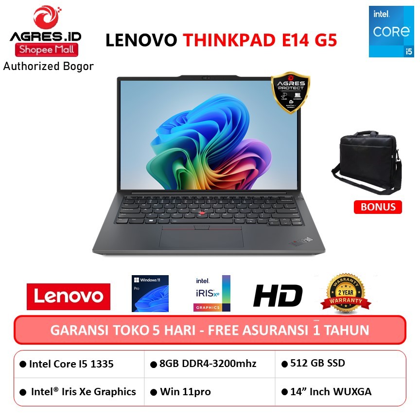 Jual LENOVO THINKPAD E14 G5 I5 1335 8GB 512GB W11PRO | Shopee Indonesia
