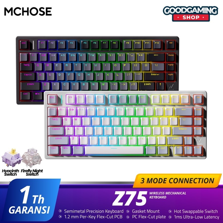 Jual MCHOSE Z75 Semimetal RGB Mechanical Gaming Keyboard | Shopee Indonesia