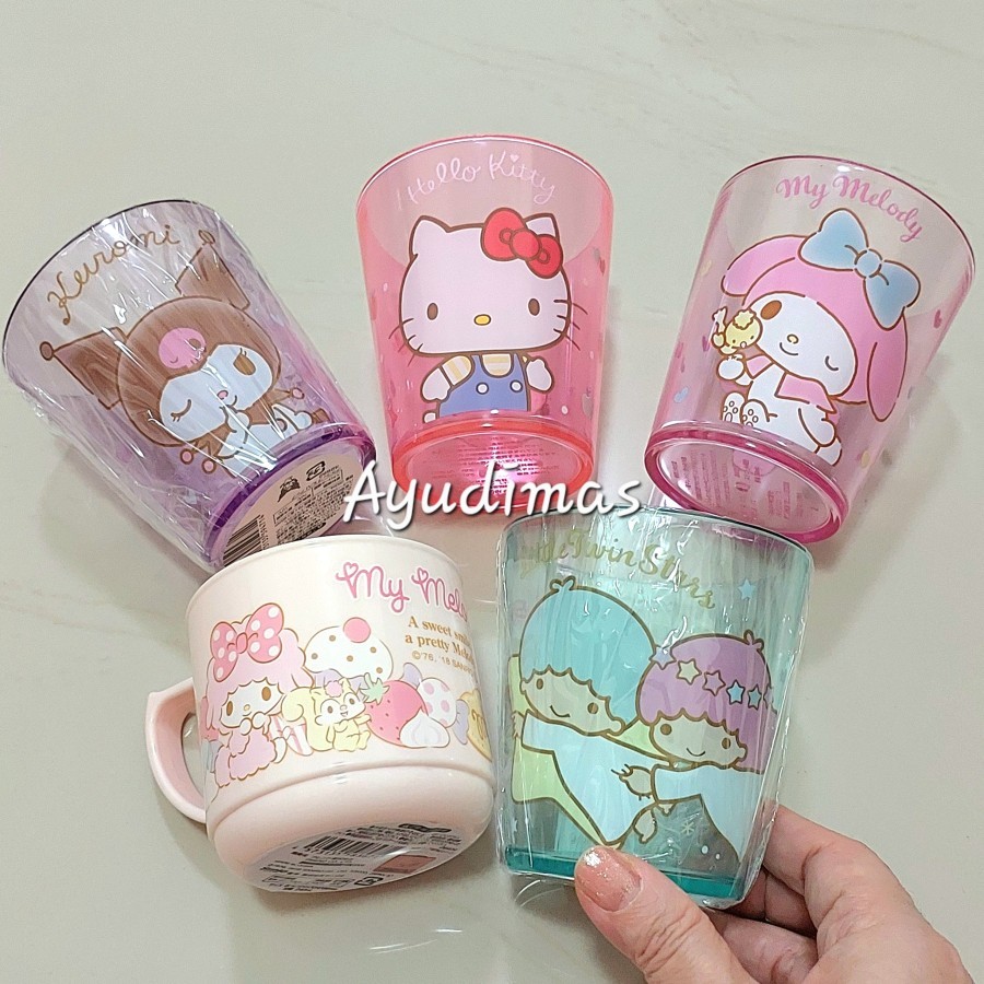 Jual Sanrio Plastic Cup / Glass / Tumbler My Melody / Kuromi / Little ...