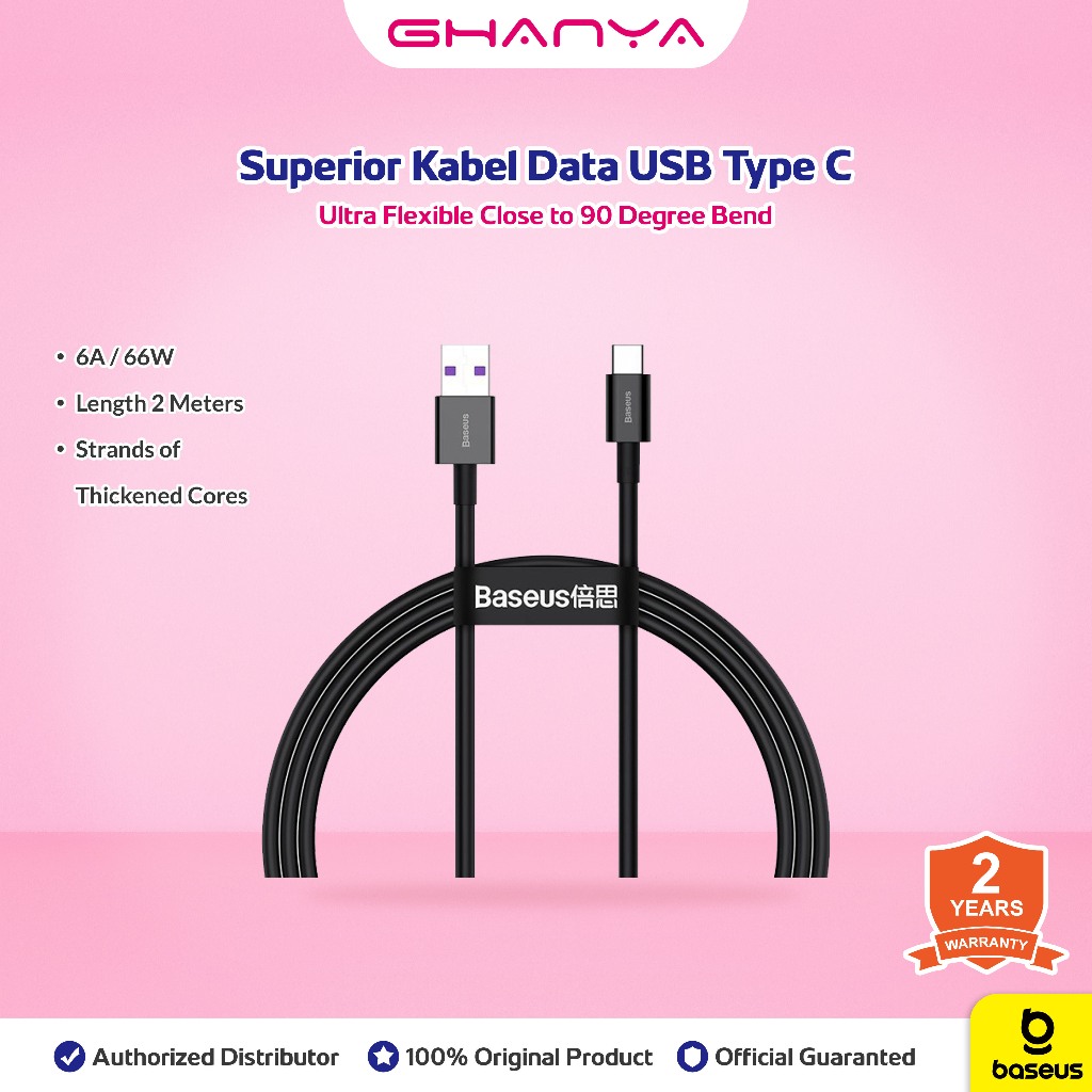 Jual Baseus Superior Kabel Data USB to Type C 2M 2 Meter Fast Charging ...