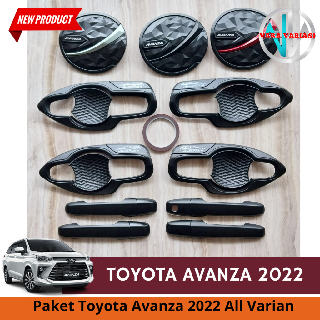 Jual Paket Cover Outer Handle Pintu Tutup Tangki Mobil Toyota Avanza 2022 Hitam All Variant ...