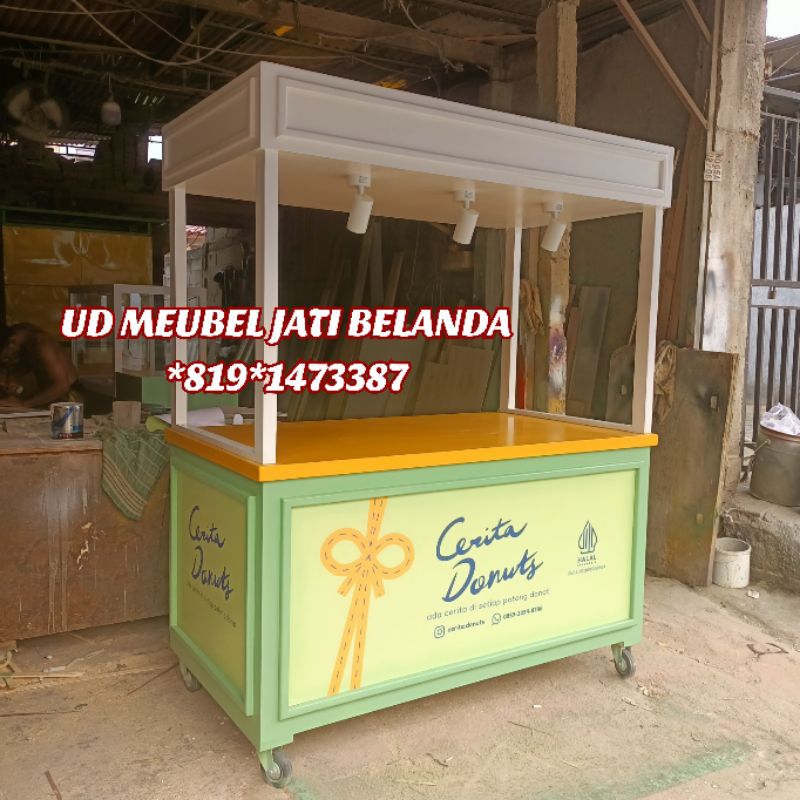 Jual gerobak donat booth donat booth roti booth kue | Shopee Indonesia