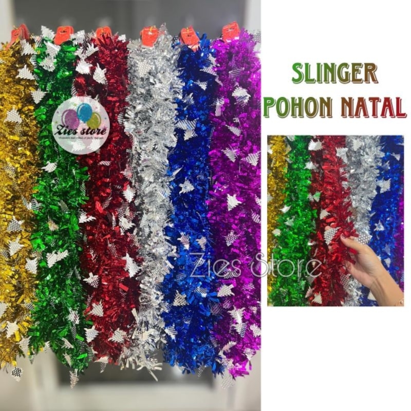 Jual Slinger Tinsel Xmas / Hiasan Natal / Slinger Motif Pohon Natal ...