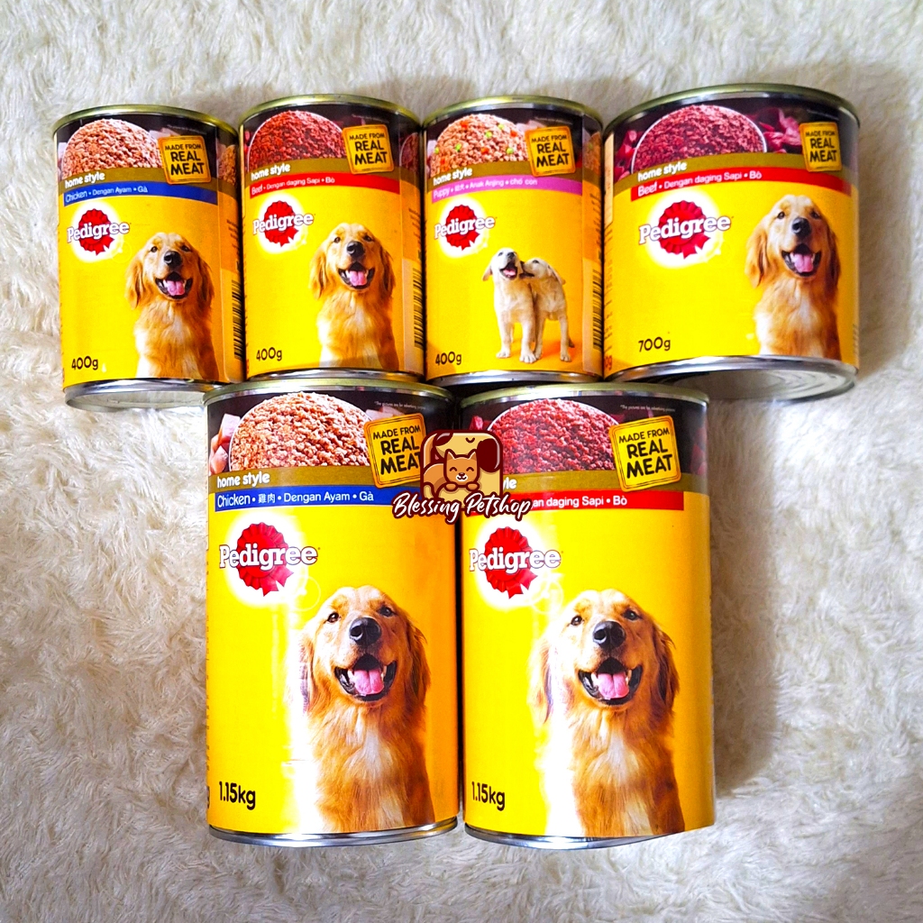 Jual Pedigree Wet Food All Variant Size Adult Puppy 400g, 700g, 1,15kg Beef, Chicken | Shopee ...