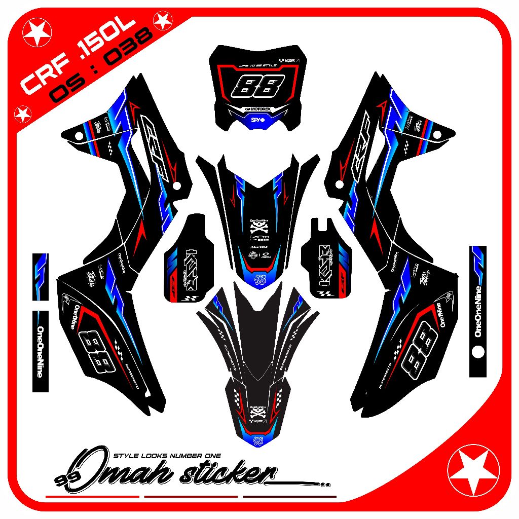 Jual Decal Crf 150 L Design Terbaru Full Body Hitam Merah Superglossy ...