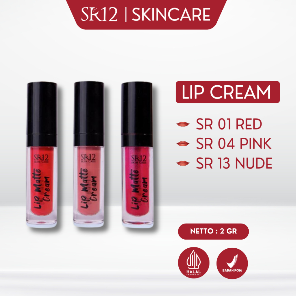 Jual Lip Cream SR12 Bibir Cantik Tahan Lama Warna Cerah Natural dan ...