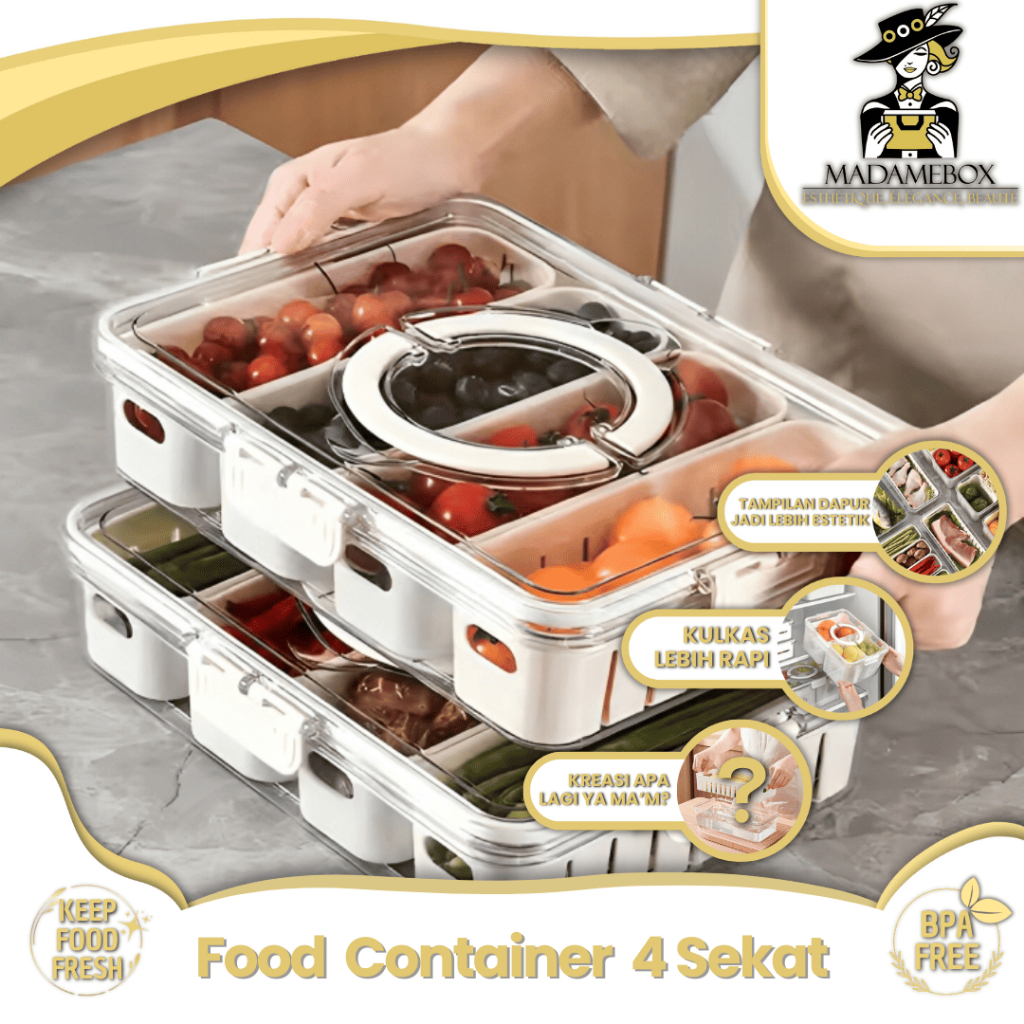 Jual Kotak makan penyimpanan wadah food container kulkas Kedap Udara ...