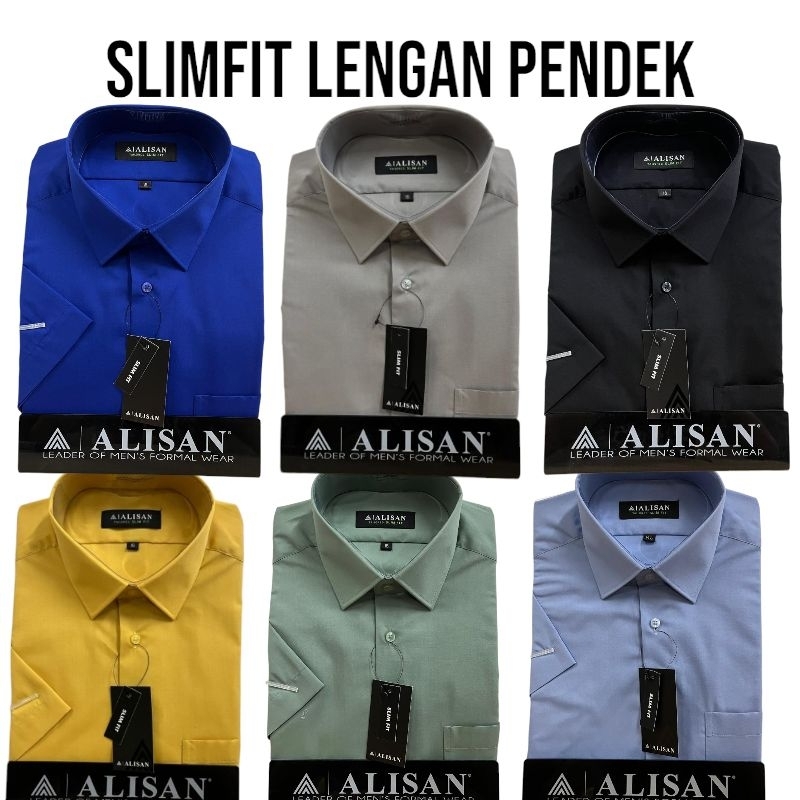 Jual Kemeja Alisan Slimfit lengan pendek 100% original | Shopee Indonesia