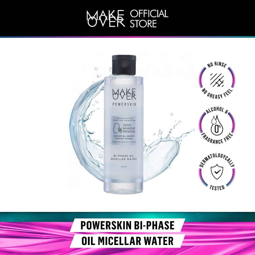 Jual MAKE OVER Powerskin Bi-Phase Oil Micellar Water - Pembersih ...