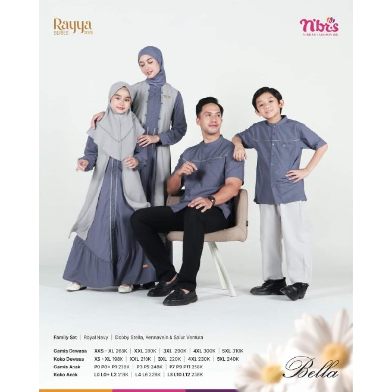 Jual NIBRAS SARIMBIT BELLA ROYAL NAVY RAYYA SERIES 2025 FAMILY SET ...