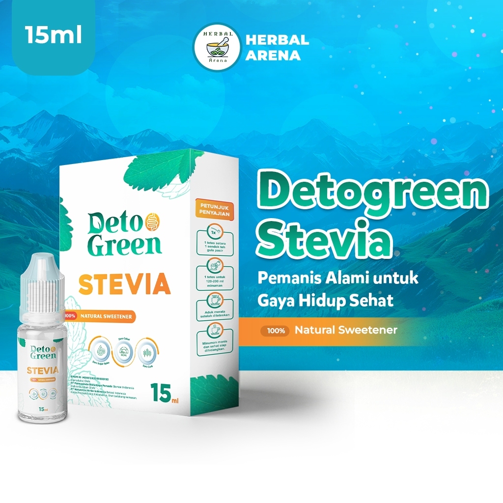 Jual Detogreen Stevia Gula Tetes Alami Pemanis Natural 15 ml | Shopee ...