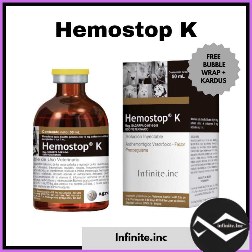Jual HEMOSTOP K 50 ml Vitamin K hewan ternak Vit K | Shopee Indonesia
