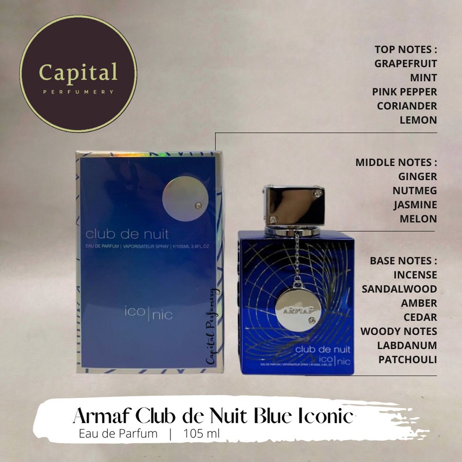 Jual Armaf Club De Nuit Blue Iconic For Men Edp 105 ml | Shopee Indonesia