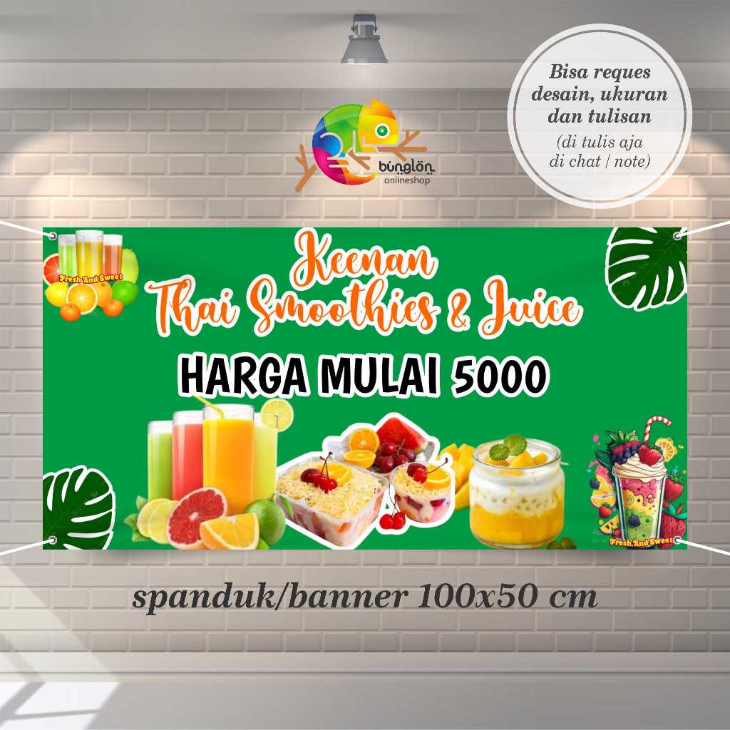 Jual Cetak Spanduk Banner Thai Smoothies & jus | Shopee Indonesia
