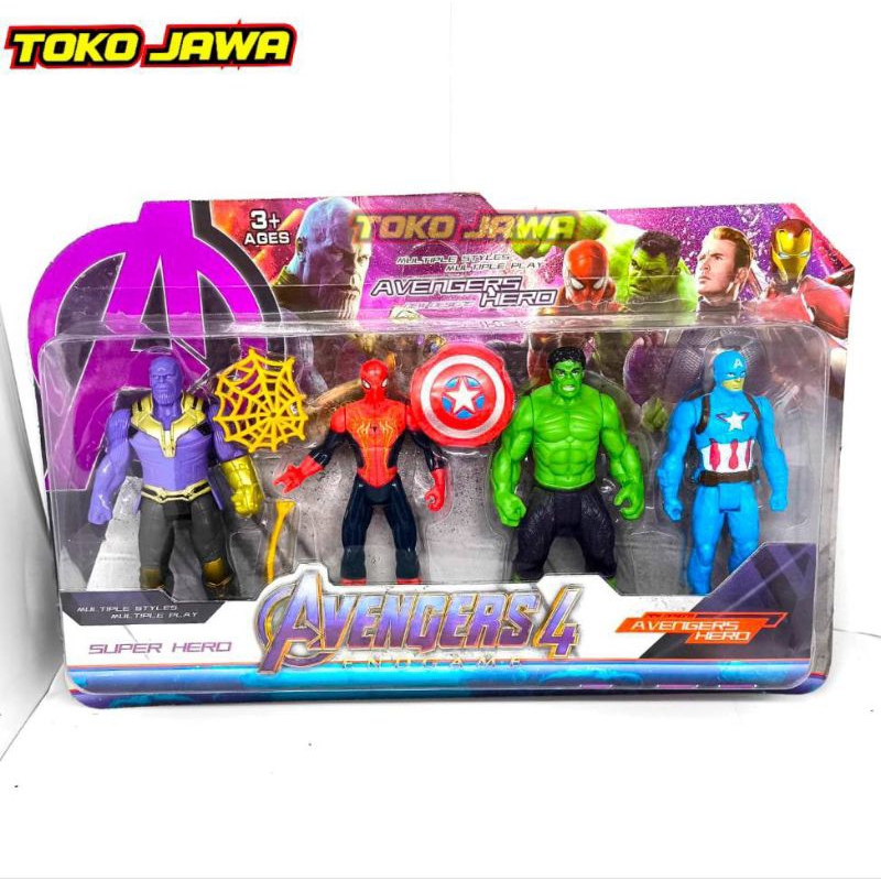 Jual Mainan Karakter Superhero Avengers 1 set isi 4 pcs | Shopee Indonesia