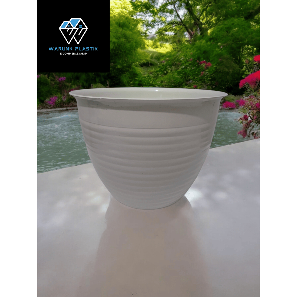 Jual Pot Plastik Tawon Goccie Tipe 30 Putih / Pot Tanaman / Pot Bunga ...