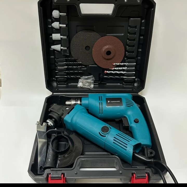 Jual PAKET Mesin Gerinda 4 Inch Dan Bor 10mm Set Koper YONGKANG | Shopee Indonesia