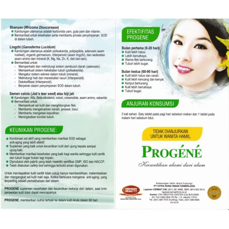 Jual PROGENE SUPLEMEN ANTI AGING NUTRISI KULIT CANTIK MAKSIMAL DAN ...