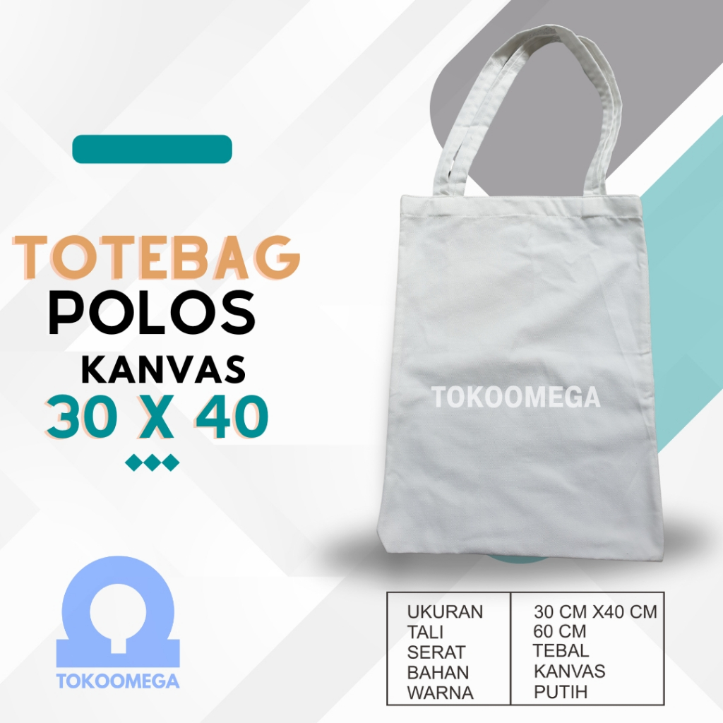 Jual TOTEBAG RESLETING KANVAS POLOS 30x40 BAHAN PREMIUM TEBAL | Shopee Indonesia