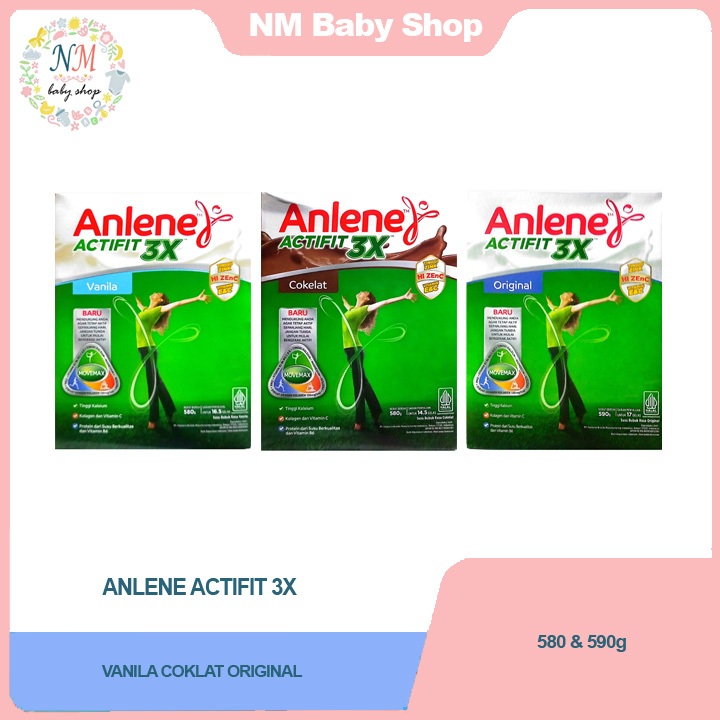 Jual ANLENE ACTIFIT 3X VANILA COKLAT 580GR ORIGINAL 590GR SUSU BUBUK ...