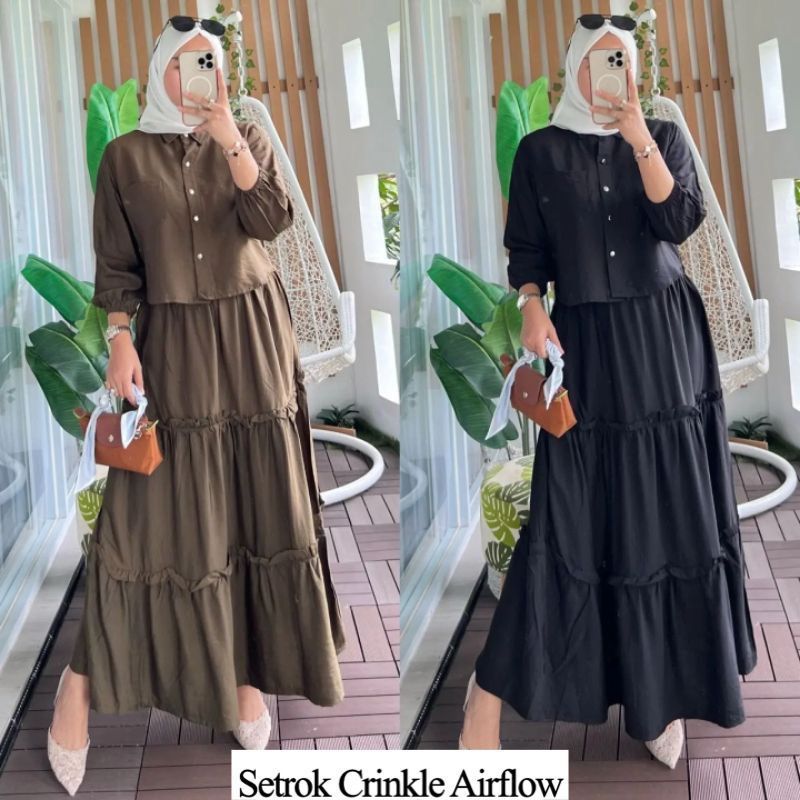 Jual DELNA SET ROK POLOS RAMPLE CRINKLE AIRFLOW LD 110 // ONE SET ROK // SETCEL ROK // SETELAN ...