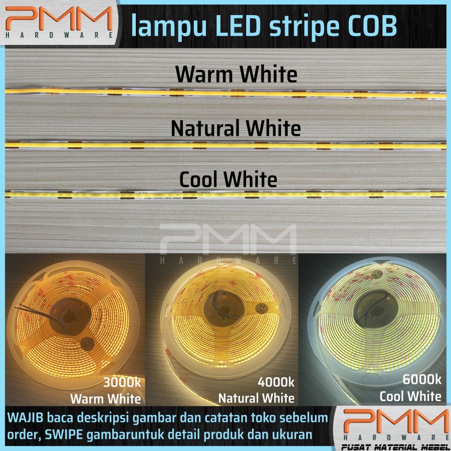 Jual lampu led stripe COB FELTERRE | lampu strip no dot neon effect ...
