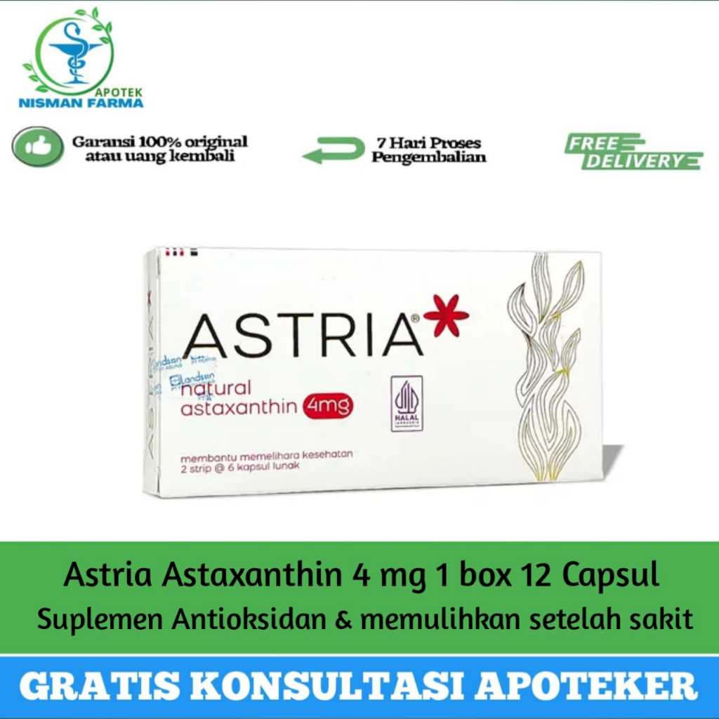 Jual ASTRIA ASTAXANTHIN 4MG 1 BOX 12 CAPSUL | Shopee Indonesia