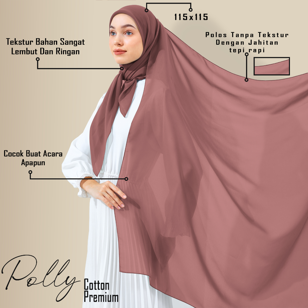 Jual Sky Official 100K Get 4 Free 1 Polly Cotton ( Hijab Segiempat ...