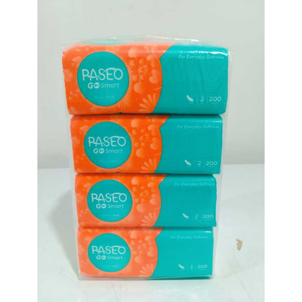 Jual [PAKET 4 PCS] Tissue Paseo Go Smart 200 shets 2 ply soft pack ...