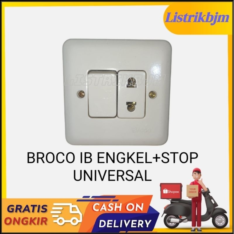 Jual BROCO IB SAKLAR ENGKEL + STOPKONTAK UNIVERSAL CREAM BROCO INBOW ...