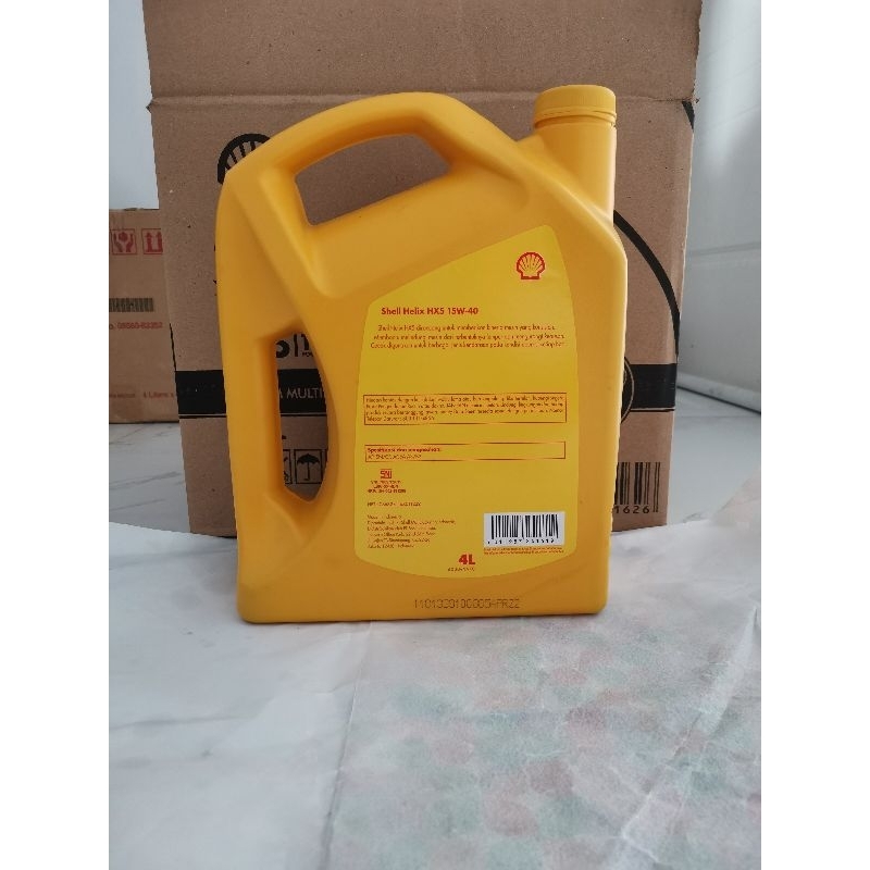 Jual oli mobil shell helix HX5 4 liter 15W-40 isi 4 galon (dus ...